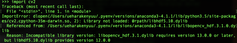 MacにOpencvを入れてPython3を走らせようと思ったけどかなりのErrorと戦った！